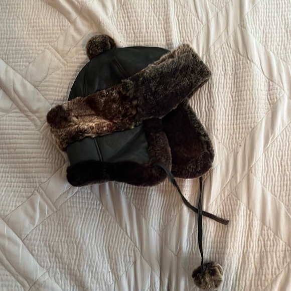 Surell | Accessories | Surell Sheepskin And Real Fur Hat Black ...
